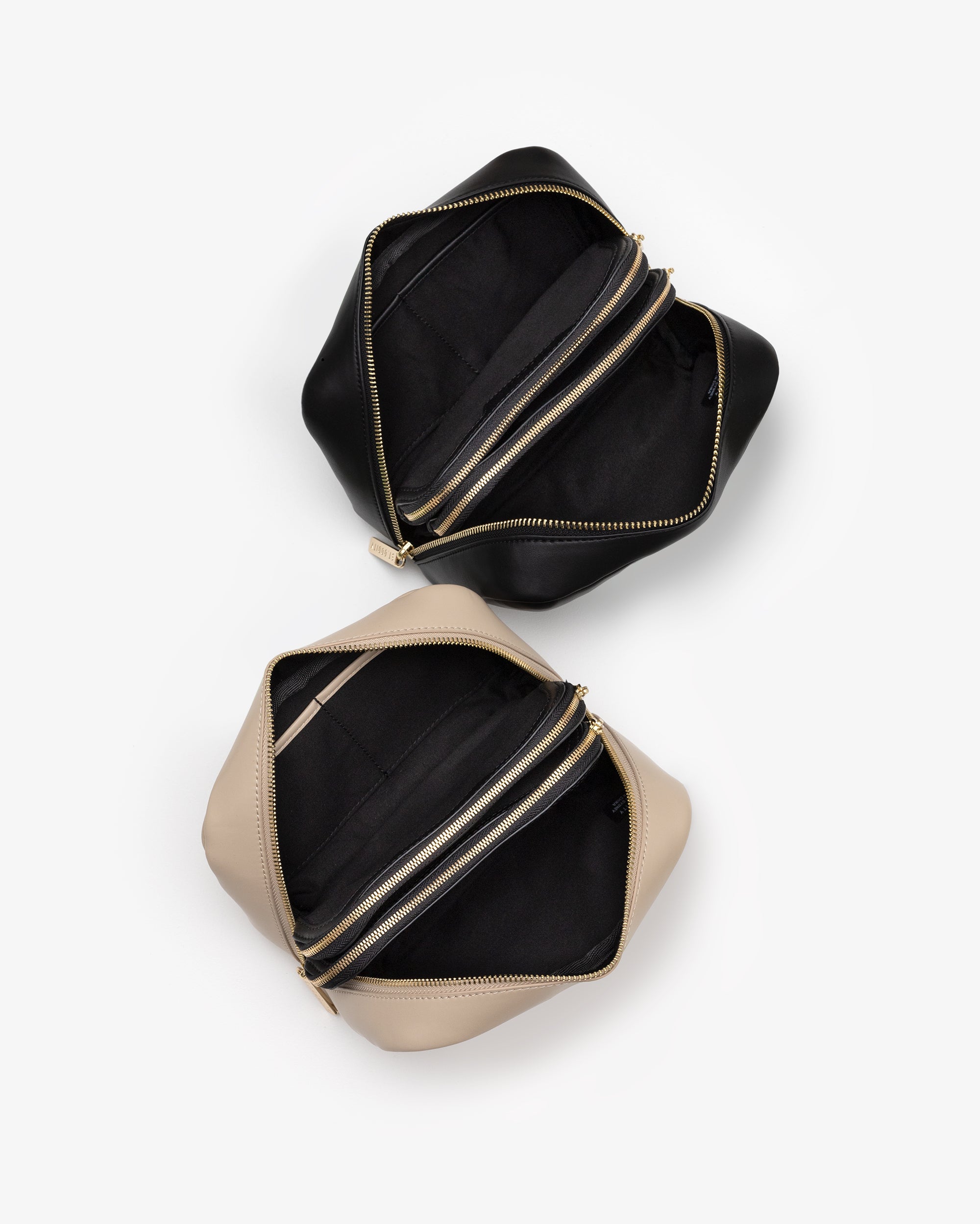 Cosmetic Pouch in Black/Gold with Personalised Hardware – St. Oddity
