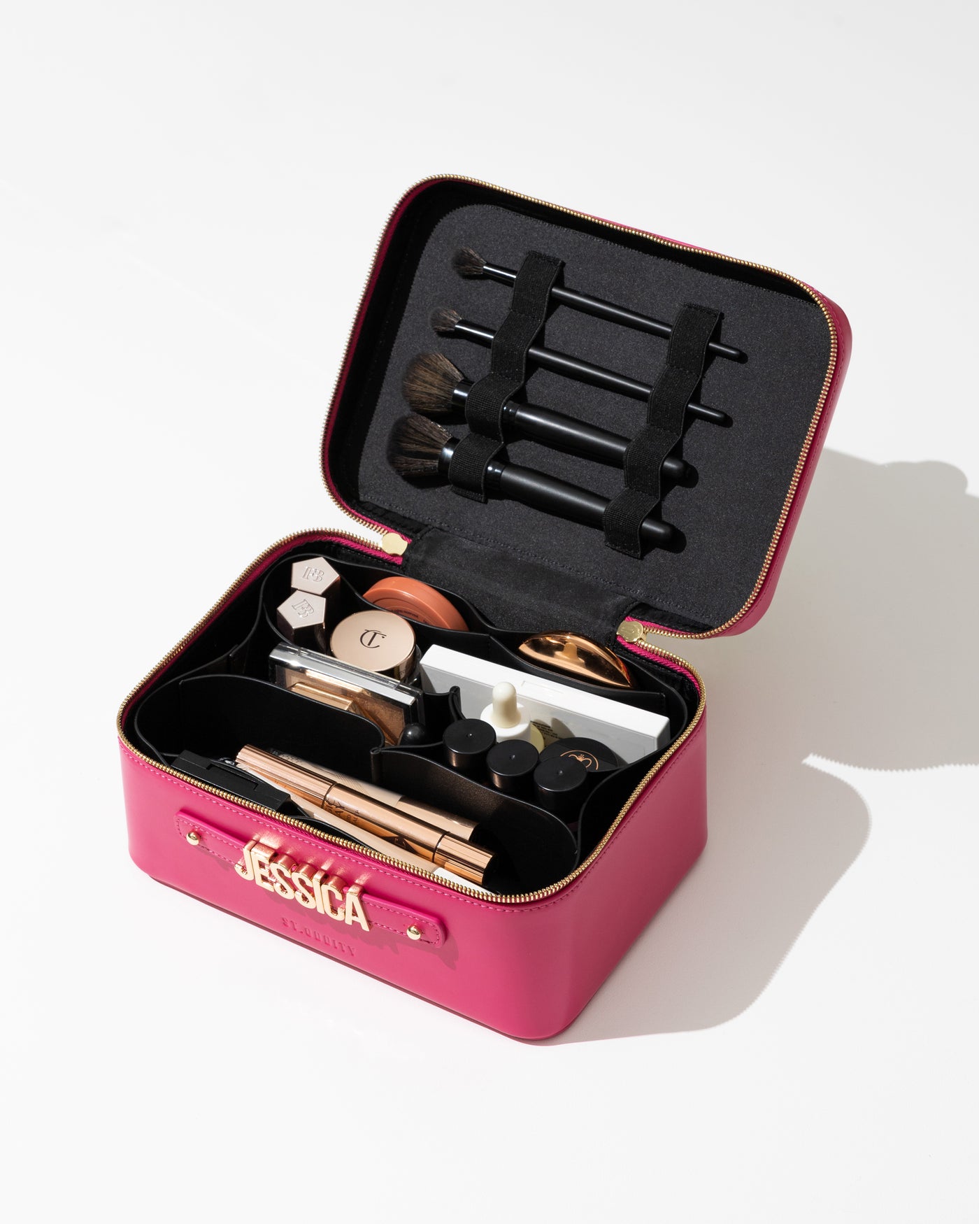 Vanity Case in Hot Pink with Personalised Hardware