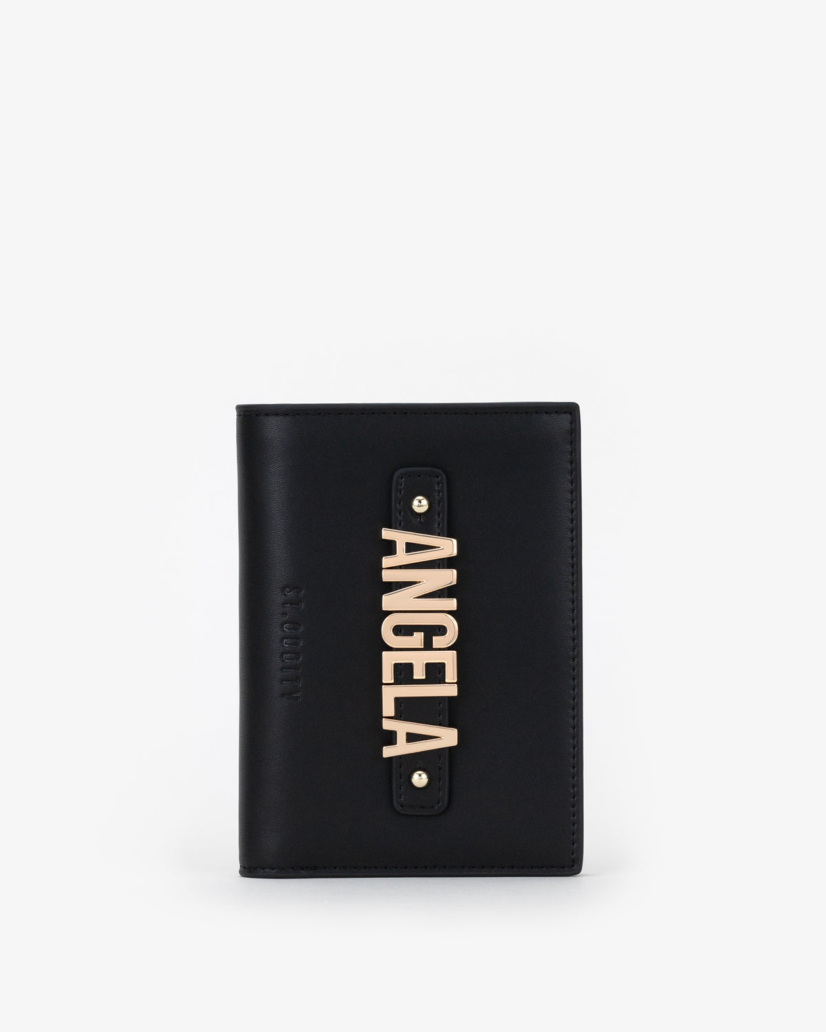 Travel Wallet in Black/Gold with Personalised Hardware – St. Oddity