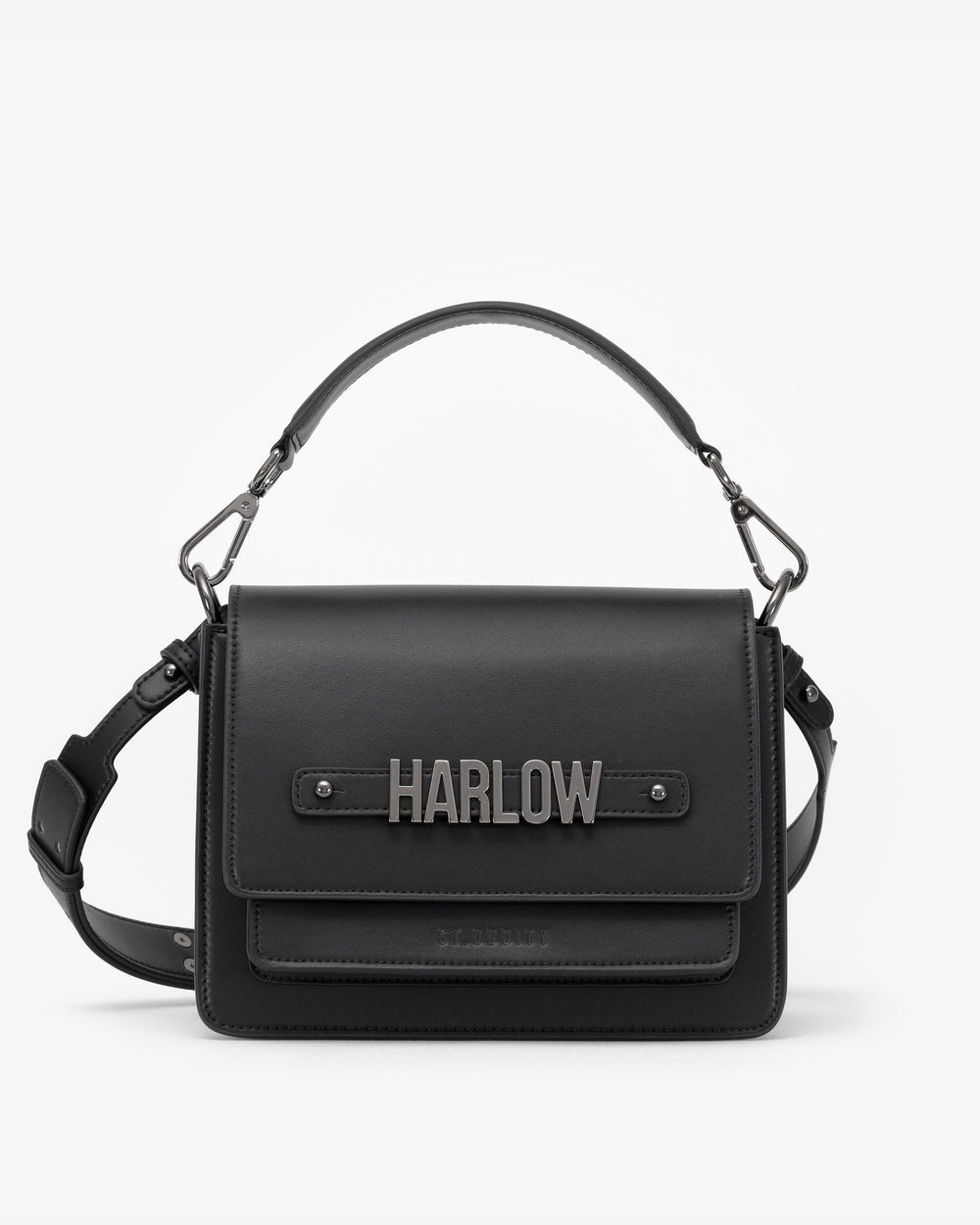 Shoulder Bag in Black/Gunmetal with Personalised Hardware – St. Oddity
