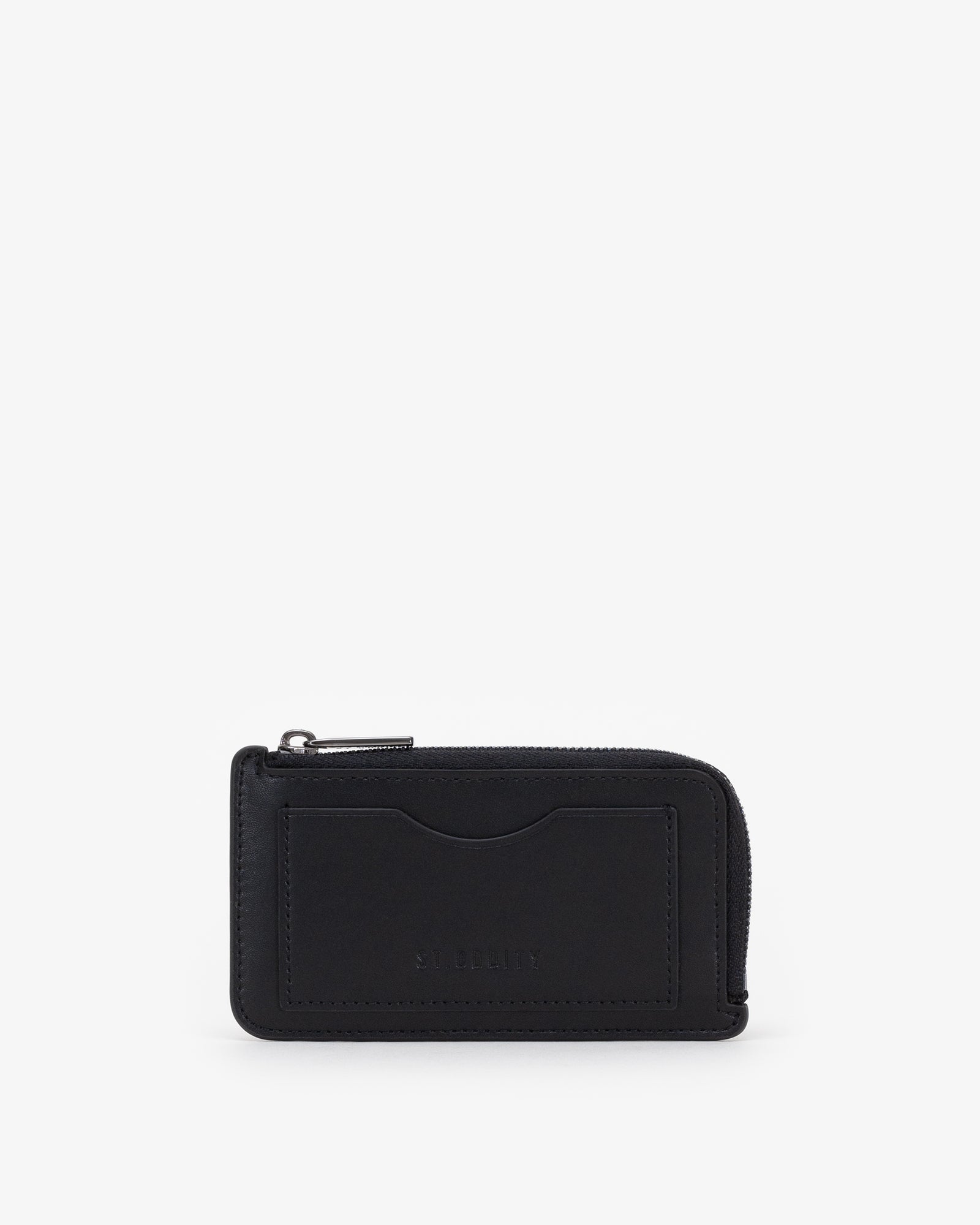 Zip Card Holder in Black/Gunmetal – St. Oddity